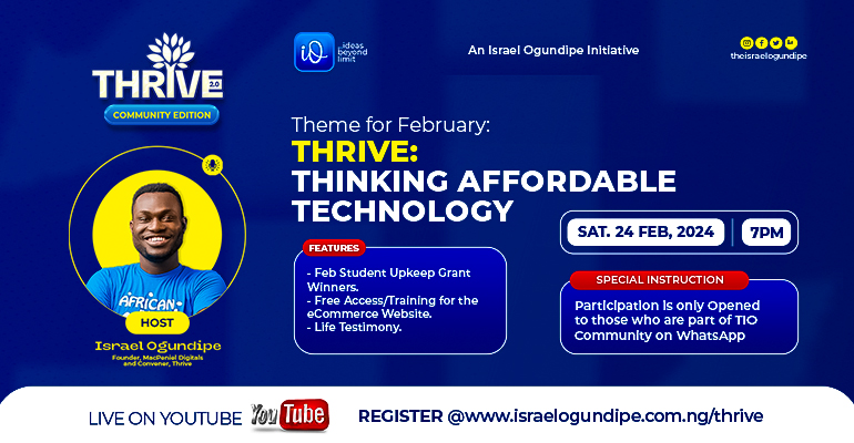 Thrive Webinar | The Israel Ogundipe Initiative